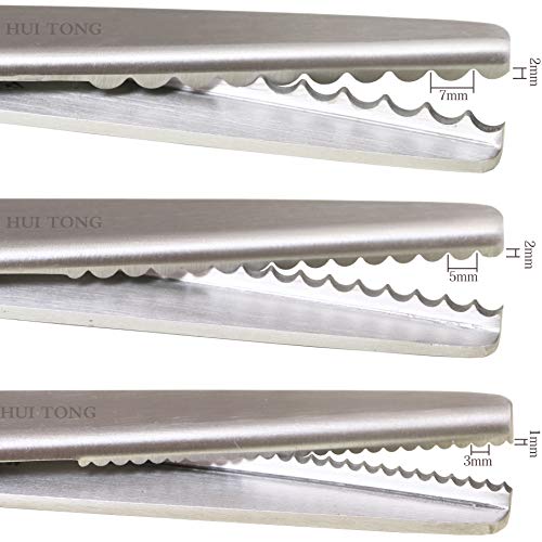 Hui Tong Strong & Sharpe Pinking Shears,Pinking Shears Scissors for Fabric, Serrated and Scalloped Scissors Fabric,3mm,5mm,7mm (Scalloped 7mm)