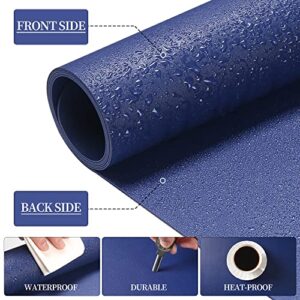 Yikda Dual-Sided Leather Mouse pad Desk mat, PU Leather Desk pad Large Mouse pad, Waterproof Desk Mat for Desktop （31"x15.7" Blue/Blue)