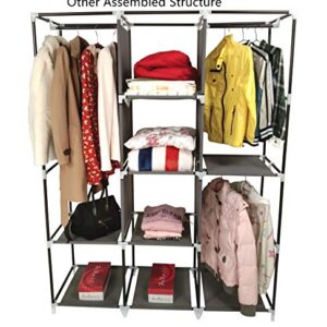 YOUUD Wardrobe Storage Closet Clothes Portable Wardrobe Storage Closet Portable Closet Organizer Portable Closets Wardrobe Closet Organizer Shelf Wardrobe Clothes Organizer Standing Closet Gray…