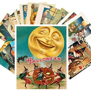 PIXILUV Vintage PostCards 24 pcs Halloween Pinup Witch Vintage Greeting Cards Reprint