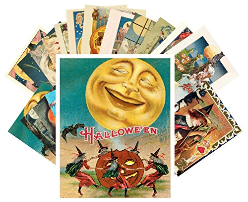 PIXILUV Vintage PostCards 24 pcs Halloween Pinup Witch Vintage Greeting Cards Reprint