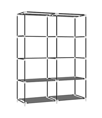 YOUUD Wardrobe Storage Closet Clothes Portable Wardrobe Storage Closet Portable Closet Organizer Portable Closets Wardrobe Closet Organizer Shelf Wardrobe Clothes Organizer Standing Closet Grey