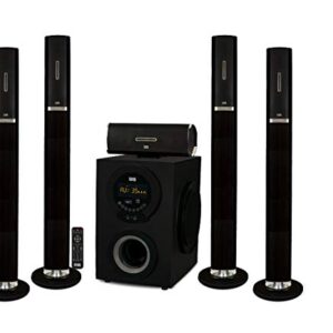 Acoustic Audio by Goldwood AAT3002 Tower 5.1 Home Theater Bluetooth Speaker System with 8" Powered Subwoofer