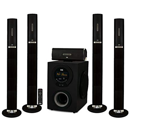 Acoustic Audio by Goldwood AAT3002 Tower 5.1 Home Theater Bluetooth Speaker System with 8" Powered Subwoofer