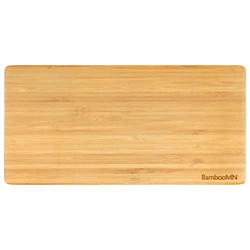 BambooMN Organic Bamboo Serving Tray, Vanity Tray, Tea Serving, Appetizers, Snacks, Charcuterie Tray - Rounded Edges, 11"x5.5"x0.6" - 1 Piece