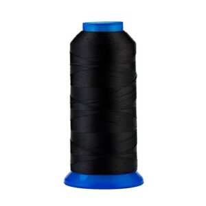 selric [1500yards / 30 colors available] uv resistant high strength polyester thread #69 t70 size 210d/3 for upholstery, outdoor market, drapery, beading, purses, leather (black)