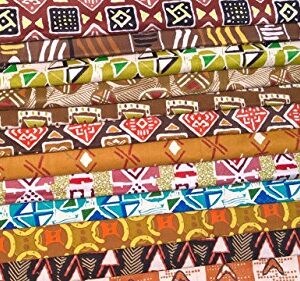 12 Pcs African Fat Quarters Assortment Pack, 18" x 22" Each