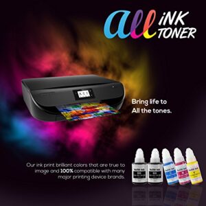 5PK Dye Refill Ink 70ml Compatible with GI-290 (2X Black 135ml / 1X Cyan Magenta Yellow 70ml) by ALLINKTONERPIXMA G4200, PIXMA G3200, PIXMA G2200, PIXMA G1200 Printers