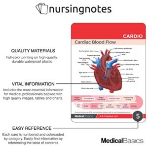 Nursing Notes 60 High Yield Pocket Nursing Reference Cards, Durable Plastic (3.5" x 5") - MedSurg, ICU/Critical Care, Pharmacology, OB/Peds - Waterproof Full Color Reference Book for Nurses, CNA