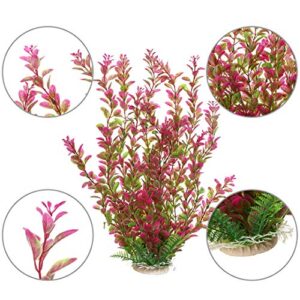 Mayitr 18" Plastic Water Plant for Aquarium Fish Tank Ornament, Rhodo Red