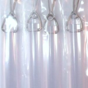 24" Heavy Duty Clear Acrylic Drapery Baton Curtain Wands 1/2" Thick with Stainless Steel Snap Hooks (4-Pack)