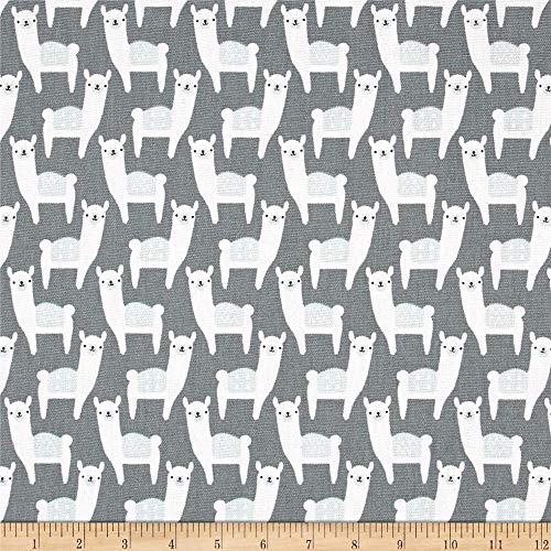 Premier Prints Alpaca Farm Sundown Grey, Fabric by the Yard