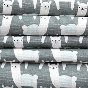 Premier Prints Alpaca Farm Sundown Grey, Fabric by the Yard