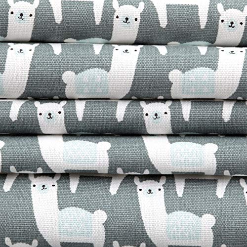 Premier Prints Alpaca Farm Sundown Grey, Fabric by the Yard