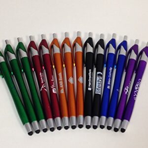 14 Lot Misprint Ink Pens with Soft Tip Touch Screen Stylus, Thin Assorted Barrel