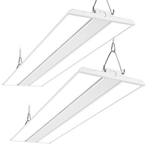 hykolity 2 pack 4ft led linear high bay shop light, 250w led shop light, 31250lm 125lm/w, 100-277v, 0-10v dim, 5000k daylight linear hanging light for warehouse workshops, ul listed, 5 years warranty