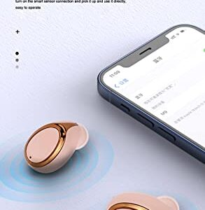 AIYIBEN Wireless Headphones Portable Bluetooth Single Earbuds Smallest Cordless Hands-Free Mini Earphones Headset with Mic & Noise Reduction for Phones (Skin)