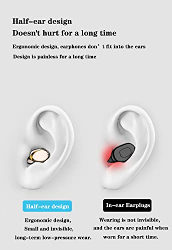 AIYIBEN Wireless Headphones Portable Bluetooth Single Earbuds Smallest Cordless Hands-Free Mini Earphones Headset with Mic & Noise Reduction for Phones (Skin)