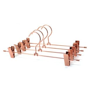 30pack koobay 13.7" rose gold metal heavy duty clips pants hangers trousers with swivel hook