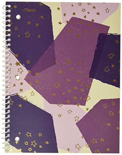 Mead Spiral Notebooks, 1 Subject, College Ruled Paper, 70 Sheets, 10-1/2" x 7-1/2", Shape It Up, Design May Vary, 3 Pack (38191)