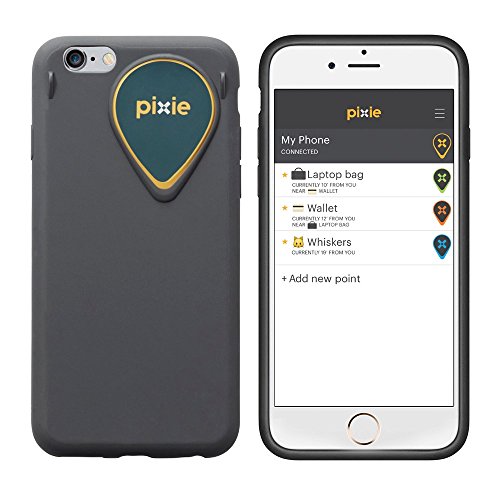 Pixie (2-pack) – Find your lost items faster by SEEING where they are. Lost item tracker/finder for Keys, Luggage, Wallet (iPhone 6/6S case included)