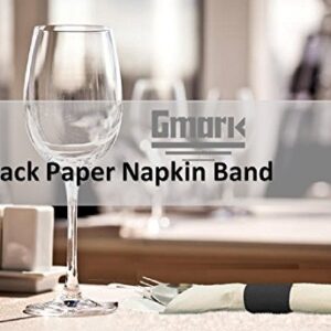 Gmark Paper Napkin Band Box of 2500 (Black), Paper Napkin Rings self Adhesive GM1049