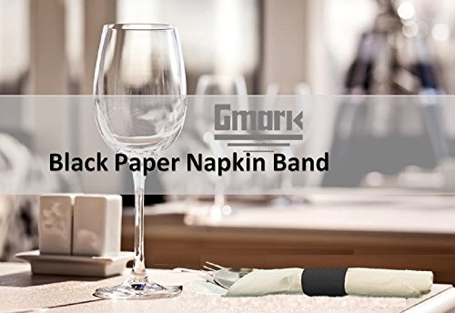 Gmark Paper Napkin Band Box of 2500 (Black), Paper Napkin Rings self Adhesive GM1049