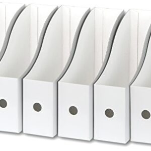 Simple Houseware White Magazine File Holder Organizer Box (Pack of 6)