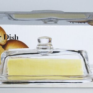 Bezrat Lead-Free Crystal Covered Modern French Butter Dish with Handle and Lid