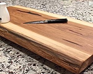 Black Walnut Large, Gorgeous, Full-of-Character, Forest-to-Table Solid Double Live Edge Wood Charcuterie/Appetizer/Dessert/Grazing/Serving Board. 100% USA Handcrafted. 27 x 14.5 x 1.25".