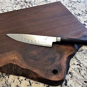 Black Walnut Large, Gorgeous, Full-of-Character, Forest-to-Table Solid Double Live Edge Wood Charcuterie/Appetizer/Dessert/Grazing/Serving Board. 100% USA Handcrafted. 27 x 14.5 x 1.25".