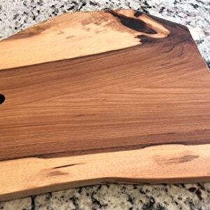 Black Walnut Large, Gorgeous, Full-of-Character, Forest-to-Table Solid Double Live Edge Wood Charcuterie/Appetizer/Dessert/Grazing/Serving Board. 100% USA Handcrafted. 27 x 14.5 x 1.25".