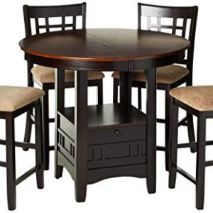 Coaster Furniture Lavon 5-Piece Storage Counter Table Dining Set Tan and Espresso 105278-S5