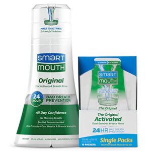 smartmouth original activated mouthwash & single packs, travel mouthwash, fresh mint