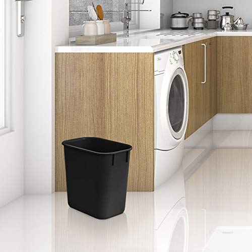 Acrimet Wastebasket Bin 13QT (Plastic) (Black Color) (Set of 4)