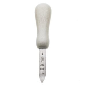 mercer culinary bent tip oyster knife with poly handle, 2-3/4 inch, white