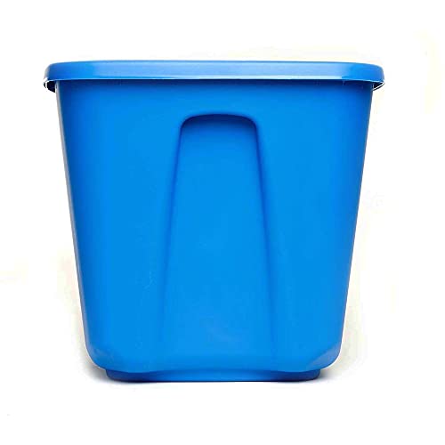 HOMZ 18 Gallon Medium Standard Stackable Plastic Storage Container Bin with Secure Snap Lid for Home Organization, Blue, 4 Pack