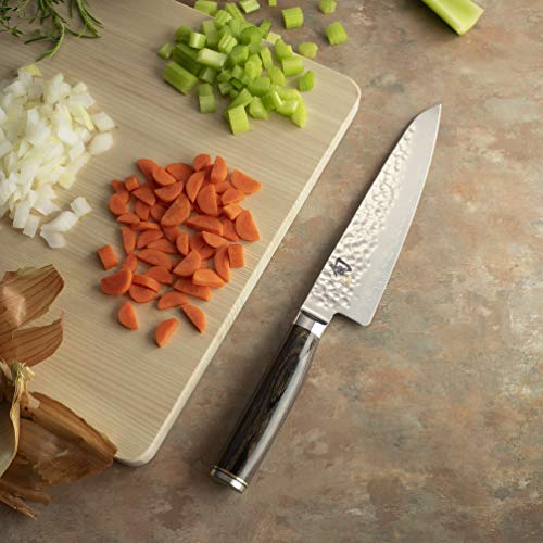 Shun Cutlery Premier Asian Cook's Knife 7”, Gyuto-Style Chef's Knife, Ideal for All-Around Food Preparation, Authentic, Handcrafted Japanese Knife, Professional Chef Knife