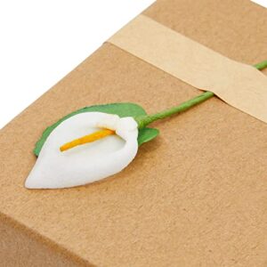 Lily Flower Kraft Paper Boxes with Lids for Jewelry, Party Favors (3.5 x 2 In, 12 Pack)