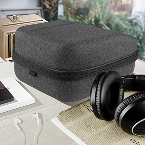 Geekria Shield Case for Large-Sized Over-Ear Headphones, Replacement Protective Hard Shell Travel Carrying Bag with Cable Storage, Compatible with Sennheiser HD660s 2, HD599, AKG K371 (Dark Grey)