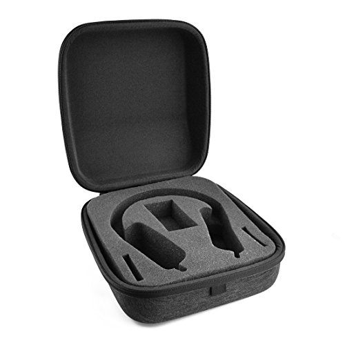 Geekria Shield Case for Large-Sized Over-Ear Headphones, Replacement Protective Hard Shell Travel Carrying Bag with Cable Storage, Compatible with Sennheiser HD660s 2, HD599, AKG K371 (Dark Grey)