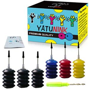 YATUNINK Refill Ink Refill Kit Replacement for HP 67XL Ink Cartridge Refill Ink Kit 67 XL for HP Envy 6052 Envy 6055 Envy 6058 Envy 6075 DeskJet 1255 Printer (3 Black 1 Cyan 1 Magenta 1 Yellow)