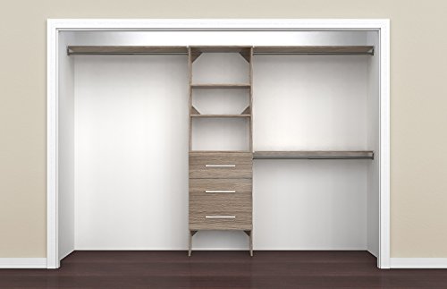 ClosetMaid 1936040 SuiteSymphony Modern 25-Inch Closet Organizer with Shelves and 3-Drawers, Natural Gray