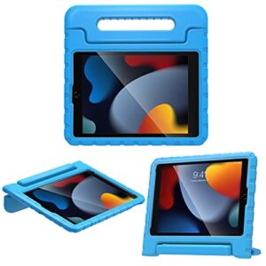 moko case fit new ipad 9th generation 10.2" 2021/ipad 8th/7th gen 10.2"/ipad air (3rd gen) 10.5" 2019/ipad pro 10.5 2017, kids friendly eva shock proof handle protective stand cover case, blue