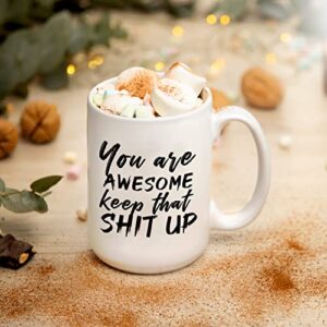 Novelty 15oz Ceramic Tea & Coffee Mug for Your Mom, Dad, Sister or Brother; Funny and Cool Christmas, Birthday, Anniversary, Holiday or Graduation Gift