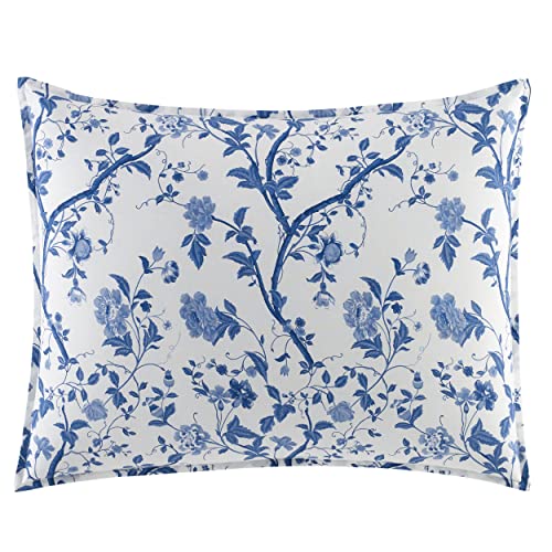 Laura Ashley Home - Elise Collection - Luxury Ultra Soft Comforter, All Season Premium Bedding Set, Stylish Delicate Design for Home Décor, Blue, King