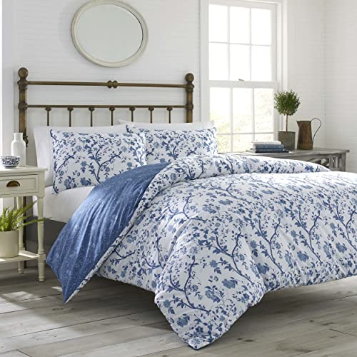 Laura Ashley Home - Elise Collection - Luxury Ultra Soft Comforter, All Season Premium Bedding Set, Stylish Delicate Design for Home Décor, Blue, King