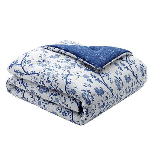 Laura Ashley Home - Elise Collection - Luxury Ultra Soft Comforter, All Season Premium Bedding Set, Stylish Delicate Design for Home Décor, Blue, King