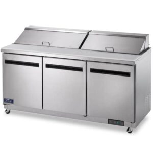 arctic air ast72r 71.5-inch 3-door refrigerated sandwich/salad prep table, 115v