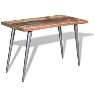 vidaxl dining table solid reclaimed wood vintage dining room dinner kitchen